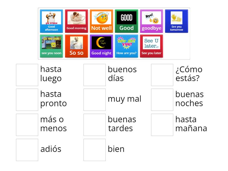Saludos y Despedidas Spanish - Une las parejas
