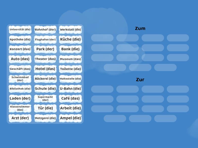 Zum oder zur? - Group sort