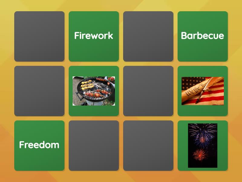 Fourth of July WordWall - Parejas