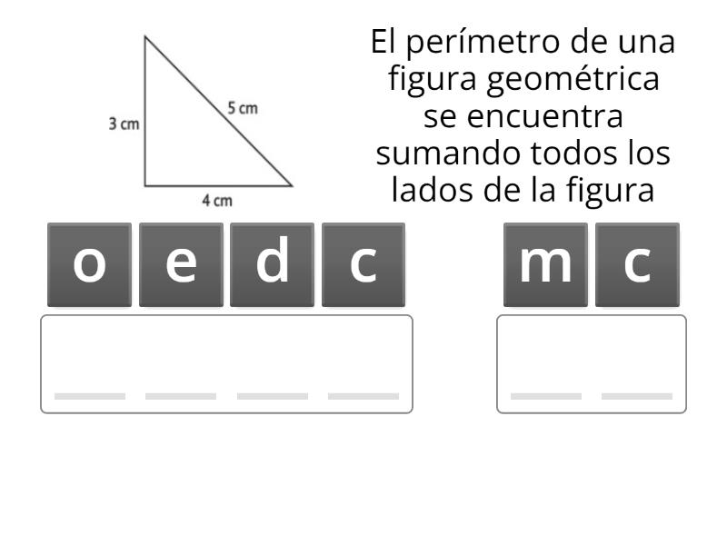 Encuentra el perímetro y área de la figuras - Anagram