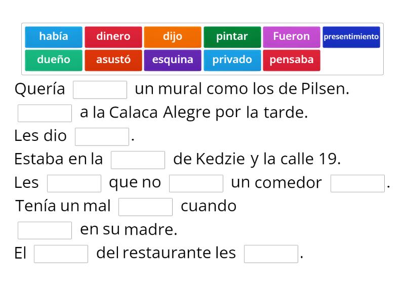 Calaca Alegre Cap 6 Cloze - Palabra perdida