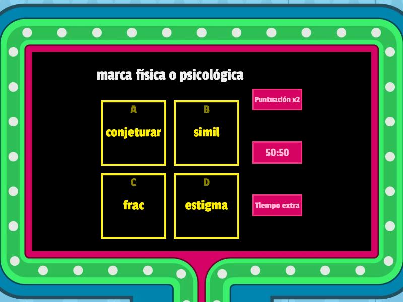 VOCABULARIO SEGUNDO MEDIO - Gameshow quiz