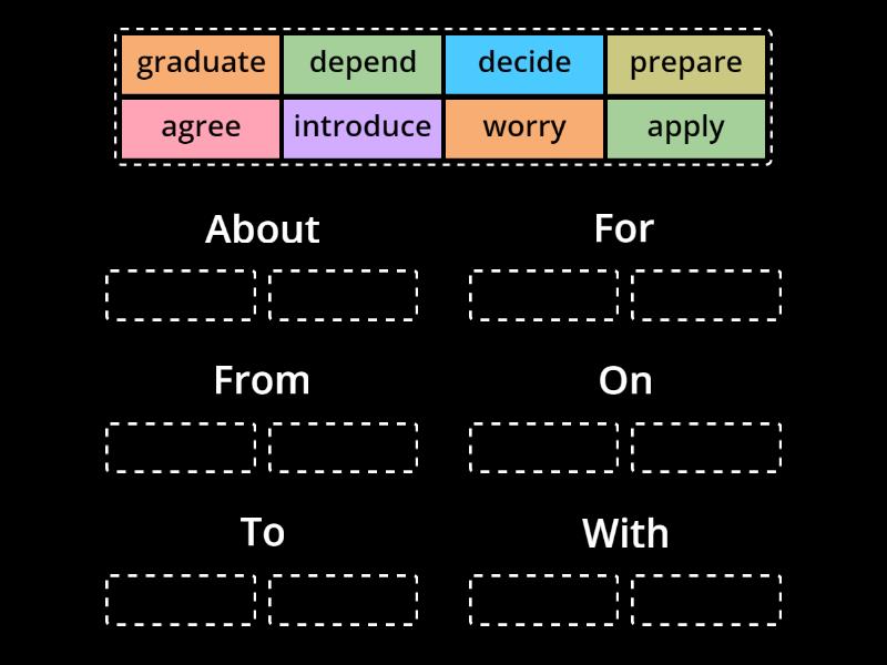 verbs with prepositions - Group sort