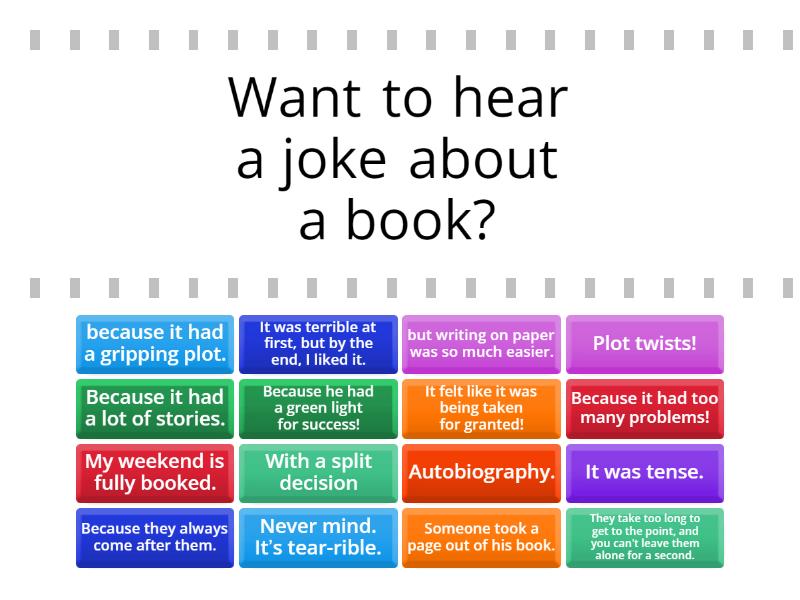 Classic jokes about books and reading - Find the match