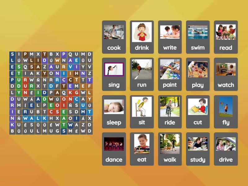 Action Verbs - Wordsearch