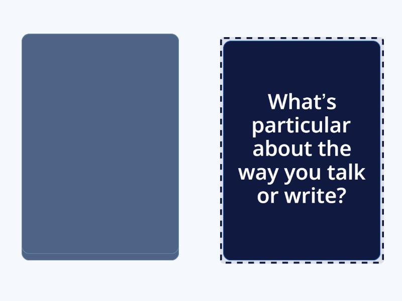 Let's talk about our idiolects! - Speaking cards