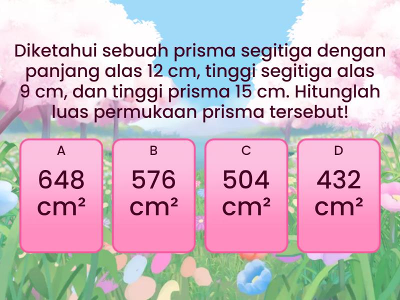 Pertanyaan Mengenai Prisma Segitiga - Quiz