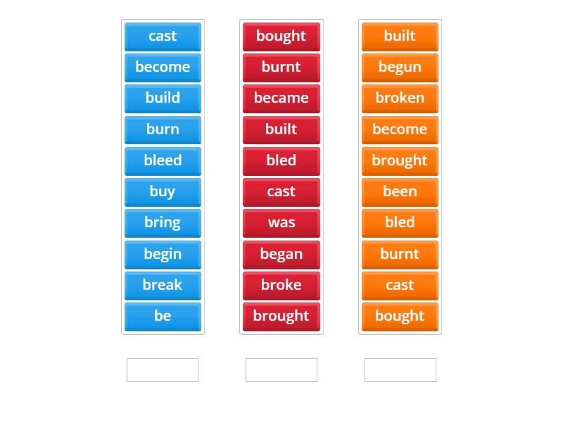 Irregular Verbs- Set 1 - Make sets