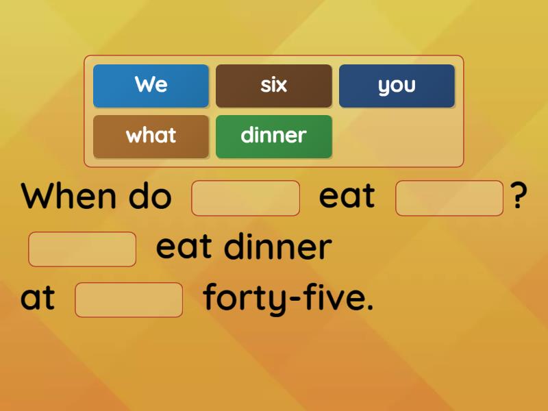 Everybody Up 2 Unit 7 Lesson 2 (I eat/We eat) - Completa la oración