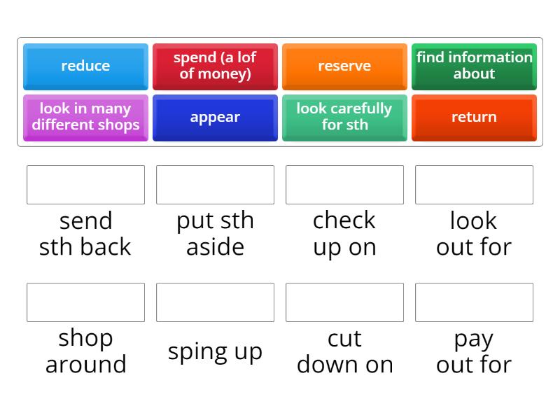 Focus 4 unit 4.1 phrasal verbs - matching - Match up