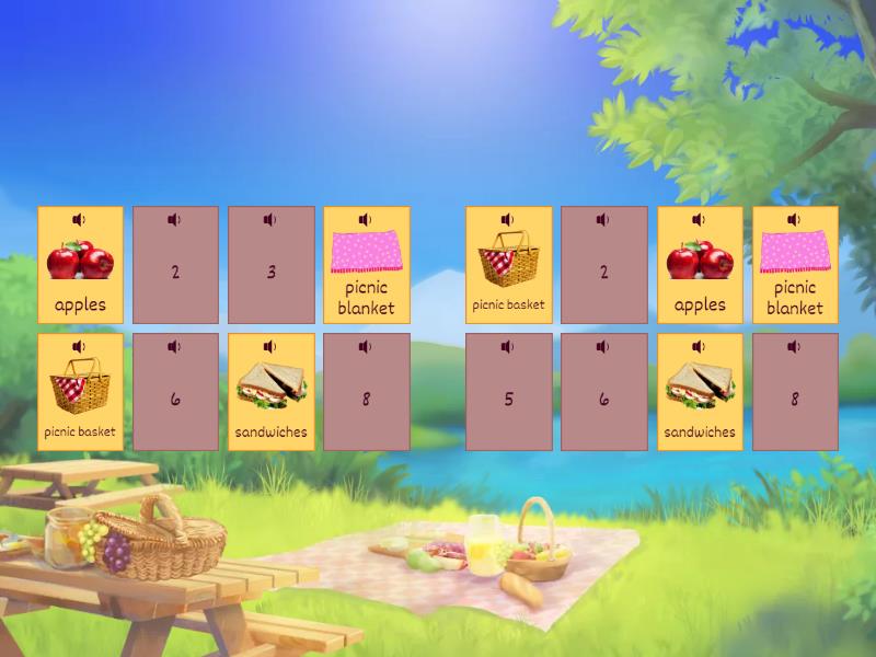 Timmy's picnic - Matching pairs