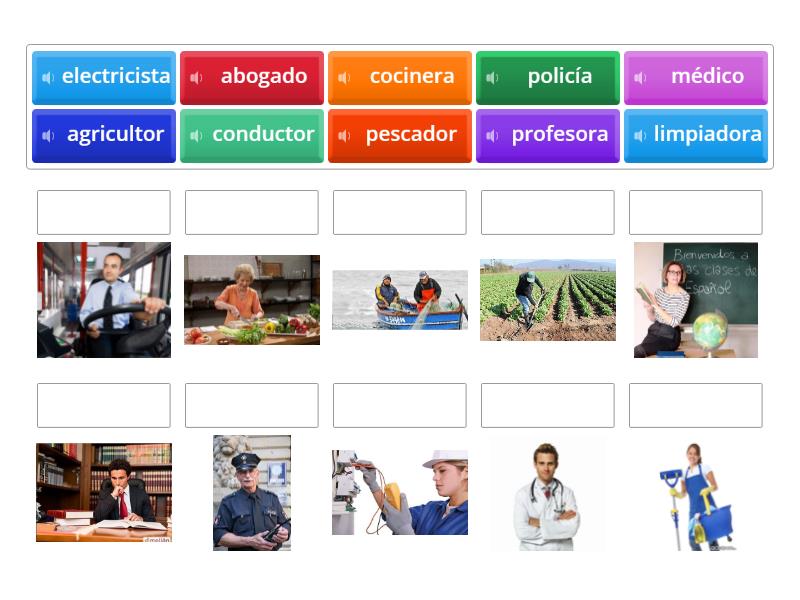 Profesiones - básico con audio - Match up