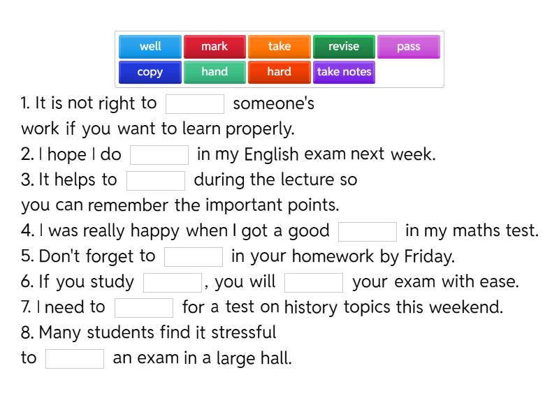 Studying - Complete the sentence