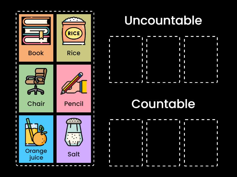 UNCOUNTABLE AND COUNTABLE - Ordenar por grupo