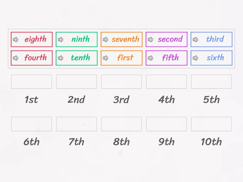 Ordinal numbers (1) - Match up
