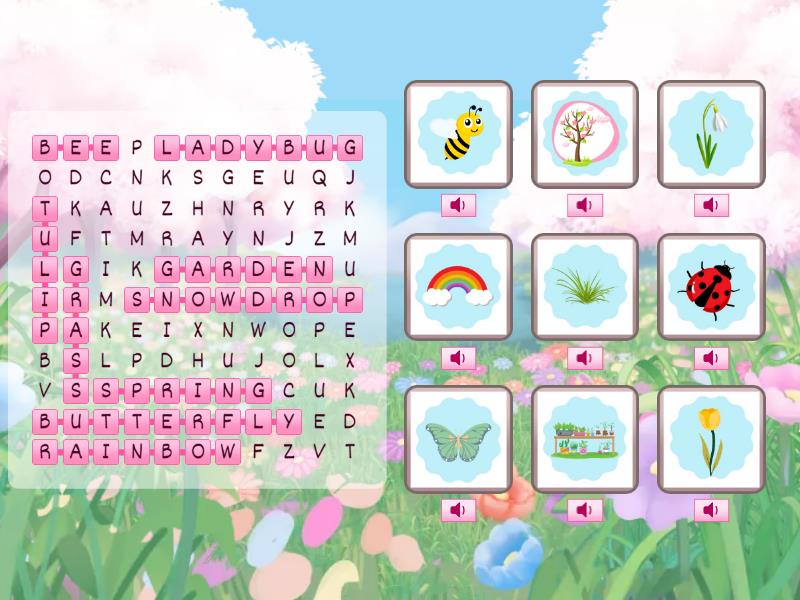 Spring (for primary school) - Wordsearch