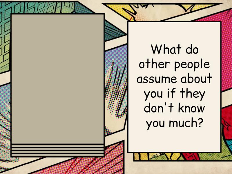 Making assumptions - Speaking cards