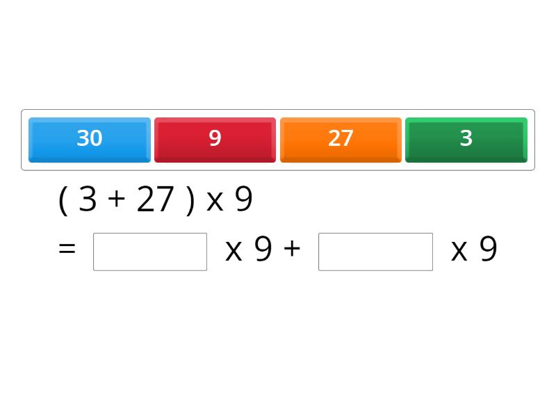Distributive Property of Multiplication - Complete the sentence