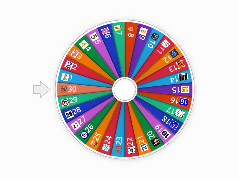 BINGO 1 AO 30 - Spin the wheel