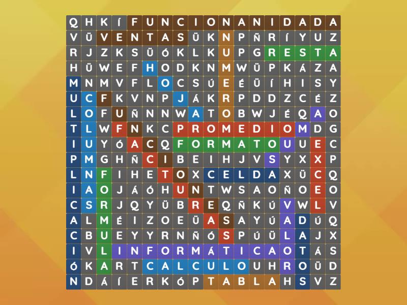 juego para niños pequeños de excel - Wordsearch
