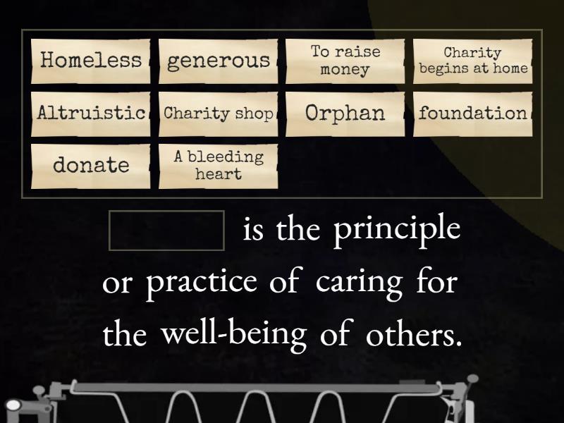 Charity vocabulary - Complete the sentence