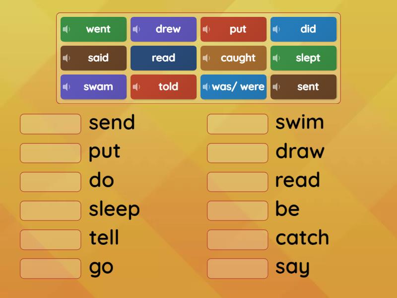 Movers Past Simple Irregular Verbs Match (2) - Match up