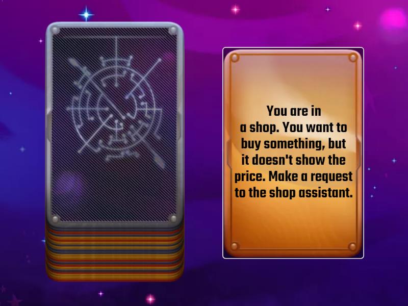 Making requests board game - Speaking cards