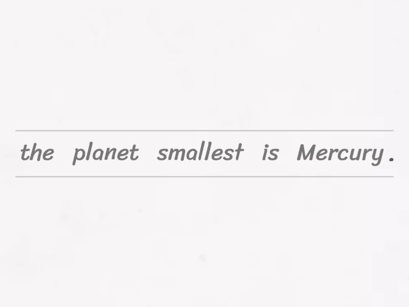 Solar System jumbled sentences - Reordenar