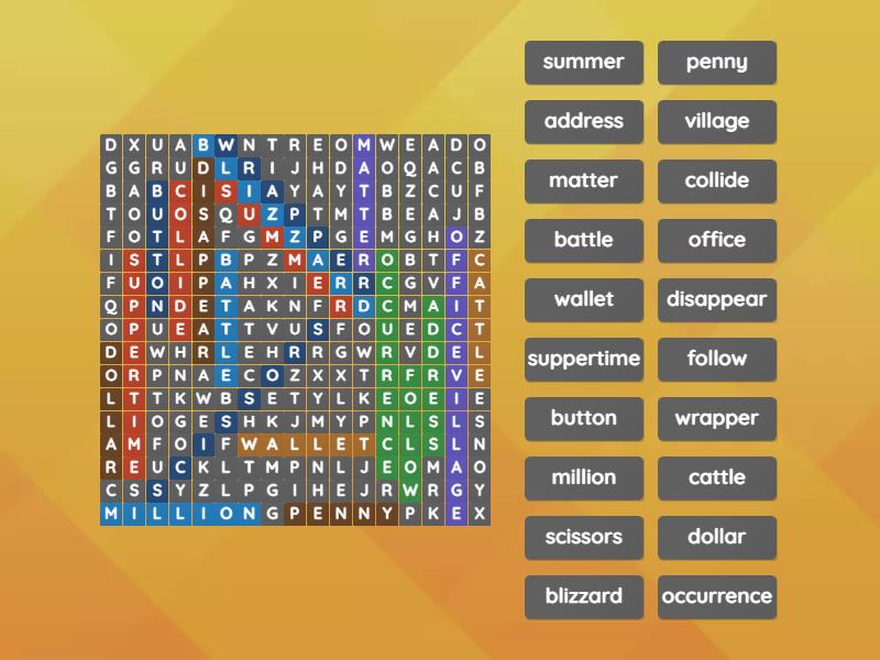 Spelling Week 8 - Wordsearch
