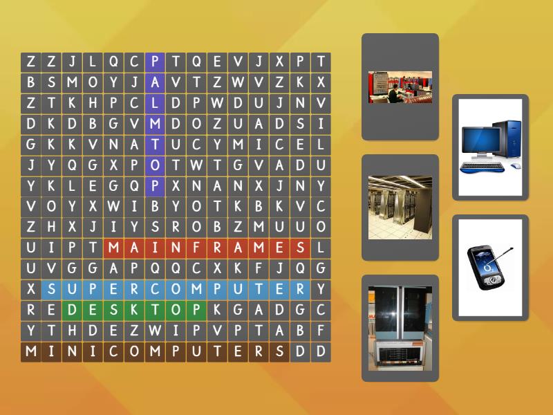 Std-4 WOC-4 Chapter-5 Classification of Computers - Sopa de letras