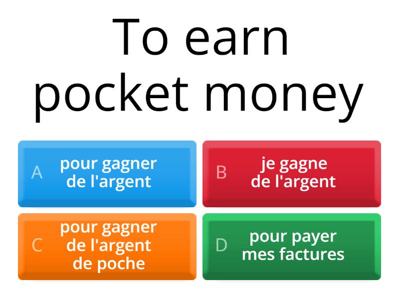 l'argent de poche (Pocket money) - Quiz