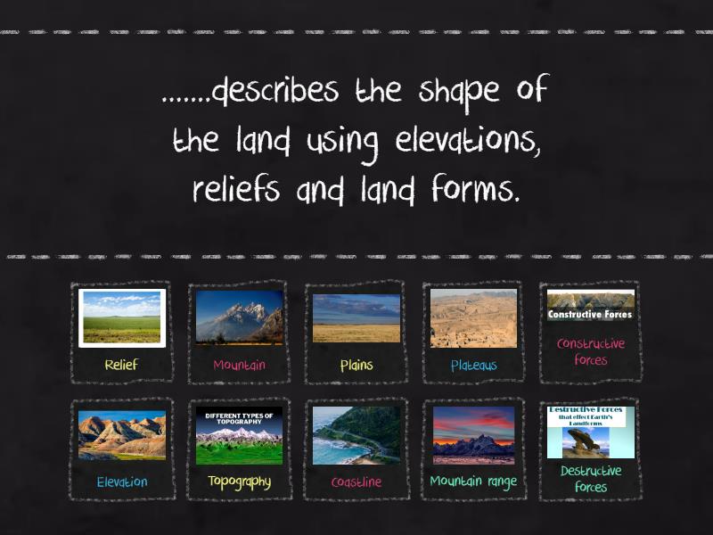 G6-T5L2: Surface Features in the Geosphere. - Find the match