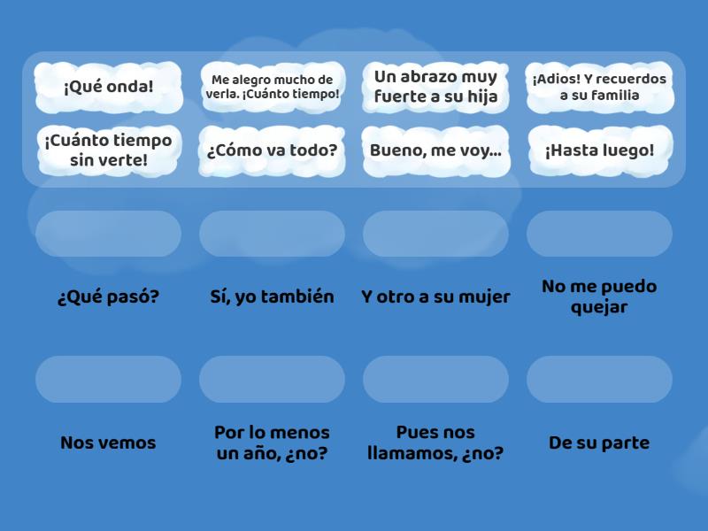 Saludos y despedidas - Match up