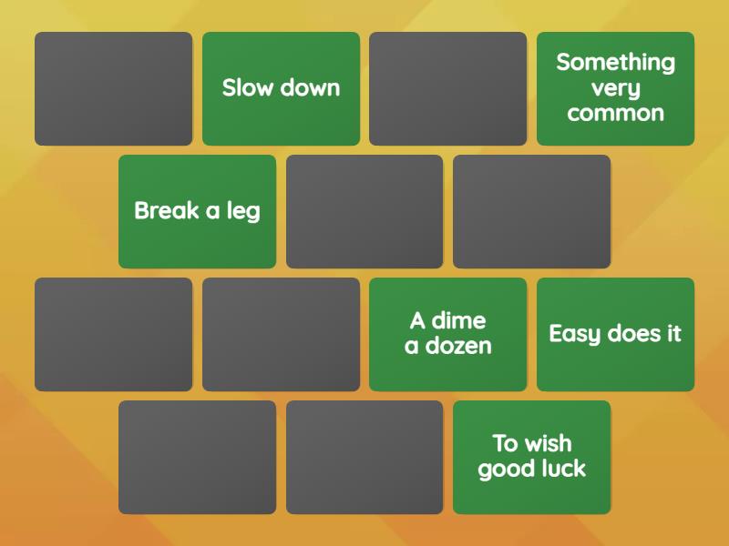 Memory game(idioms) - Matching pairs