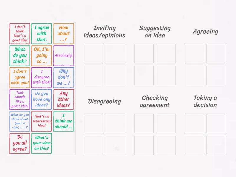 Useful Expressions for Business Meetings - Group sort