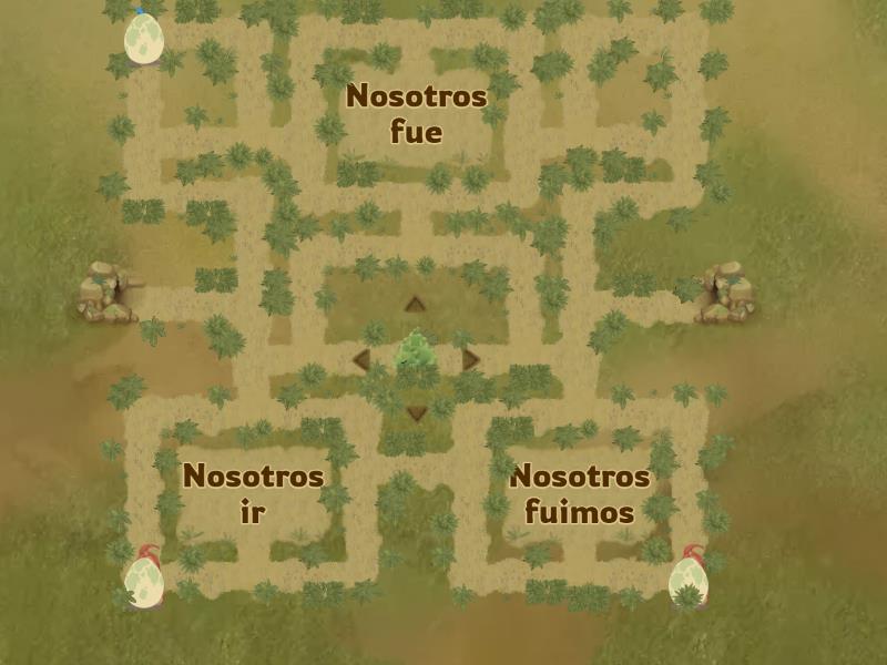 Verbo ir en pretérito indefinido - Persecución en el laberinto