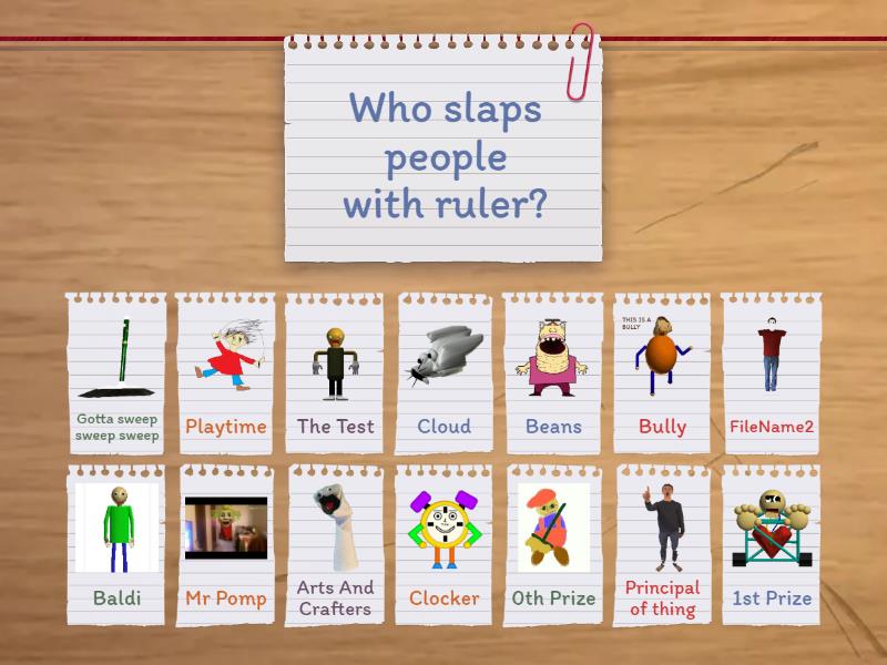 Baldi Basics and education and learning - Find the match