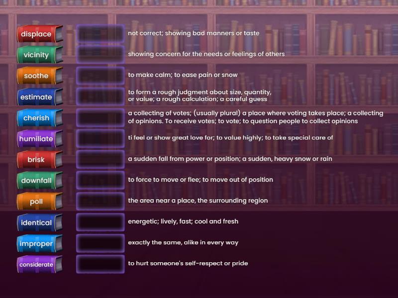 Vocabulary Workshop Unit 9 - Match up