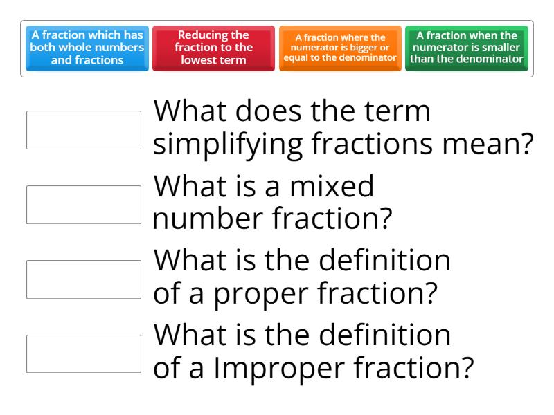 FRACTIONS - Match up