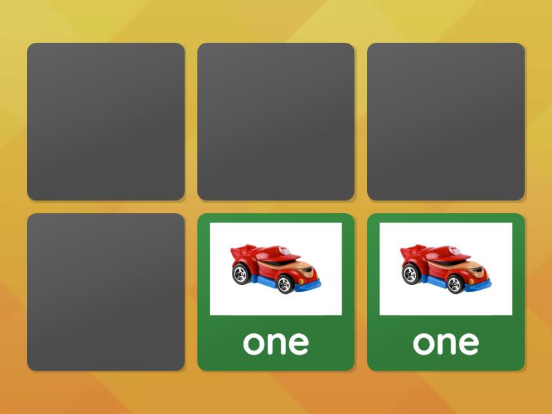 Number Words 1 2 3 , - Matching pairs