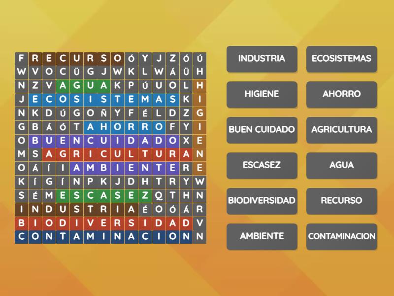 Sopa de Letras - Semana Ambiental - Wordsearch