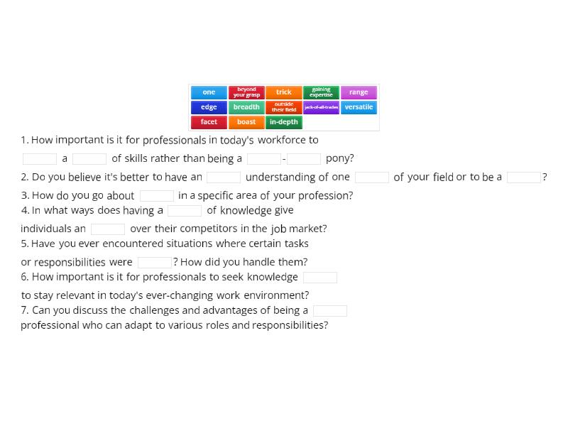 Types of employees (HW) - Complete the sentence