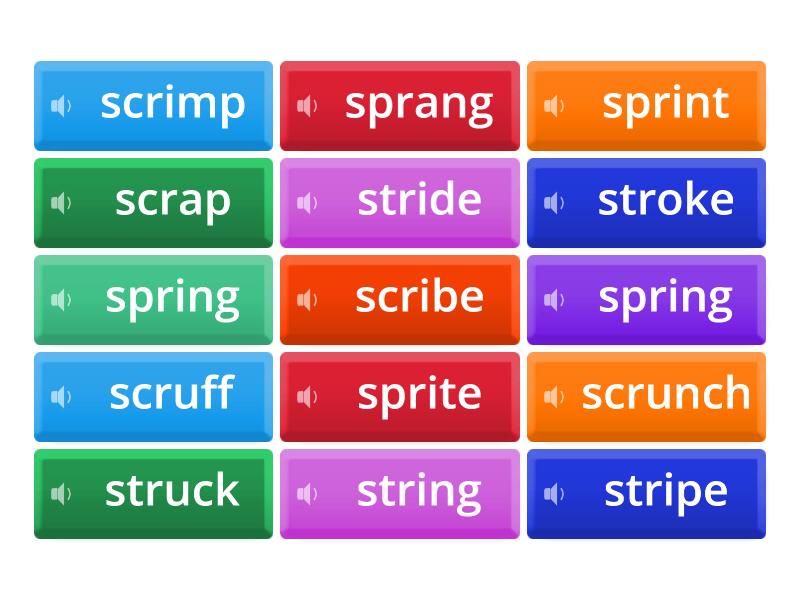 Trigraph blends (scr, spr, str) - Flip tiles