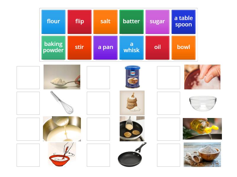 Pancake Vocabulary for beginners - Match up