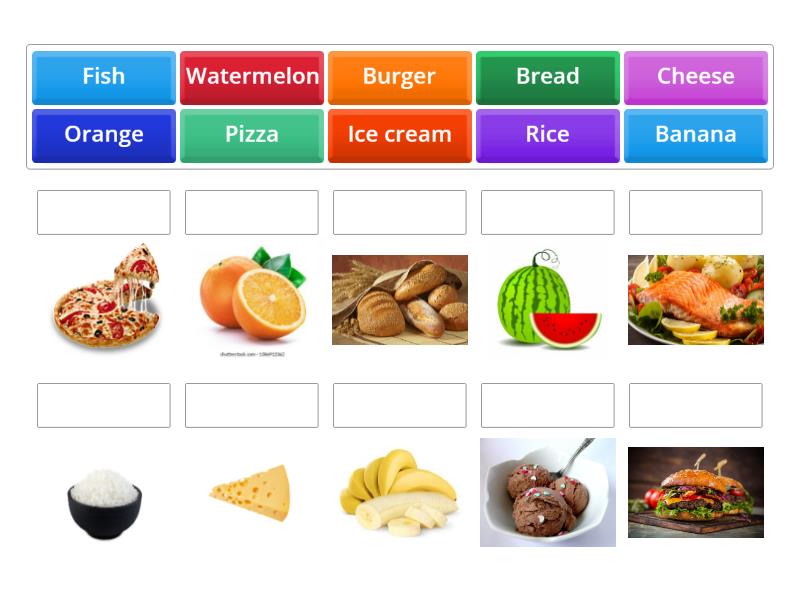 Matching Food vocab. game. เกมคำศัพท์อาหาร - จับคู่