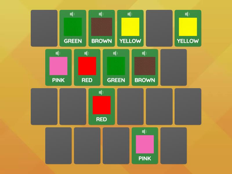 MEMORY GAME - COLORS - Matching pairs