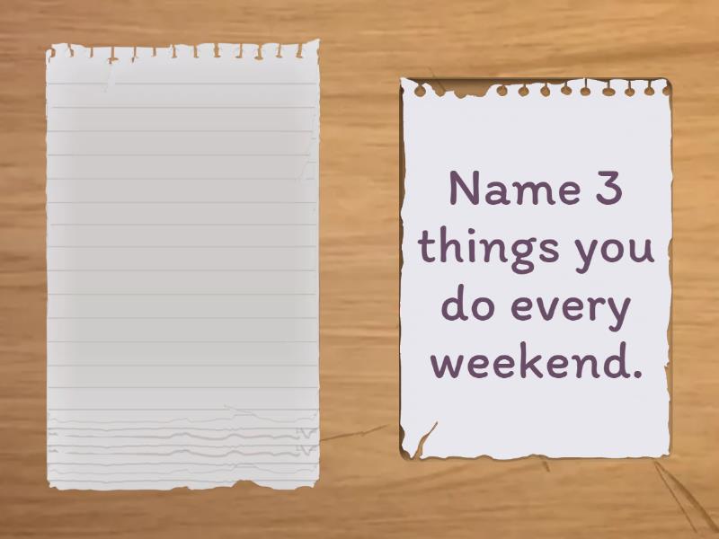 Name 3 things - Speaking cards