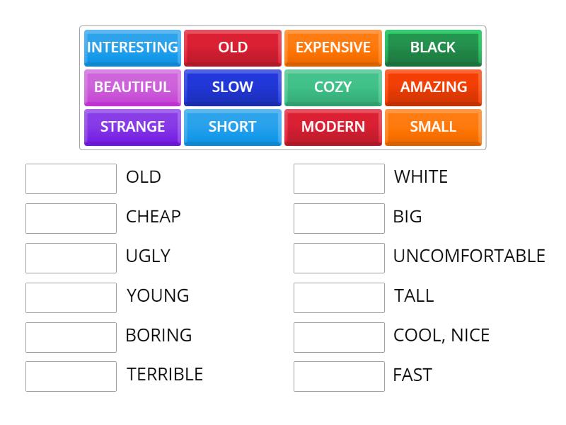 OPPOSITE ADJECTIVES - Match up