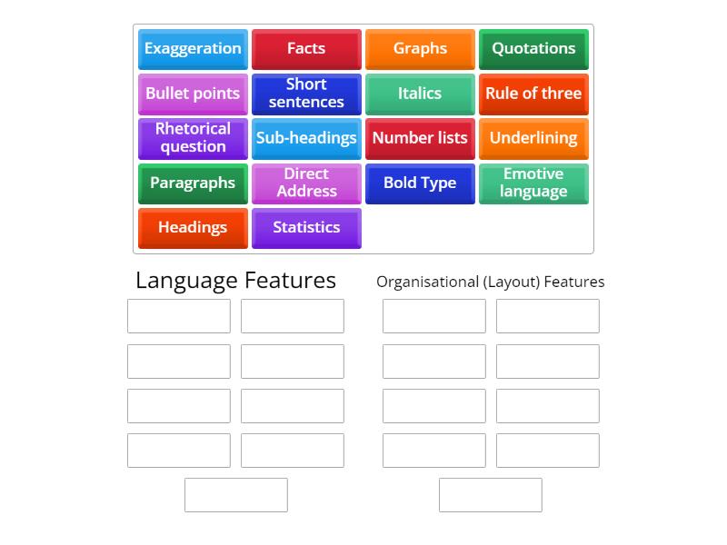 CAL - L1/2 FS - Language Features Vs Organisational (layout) Features ...
