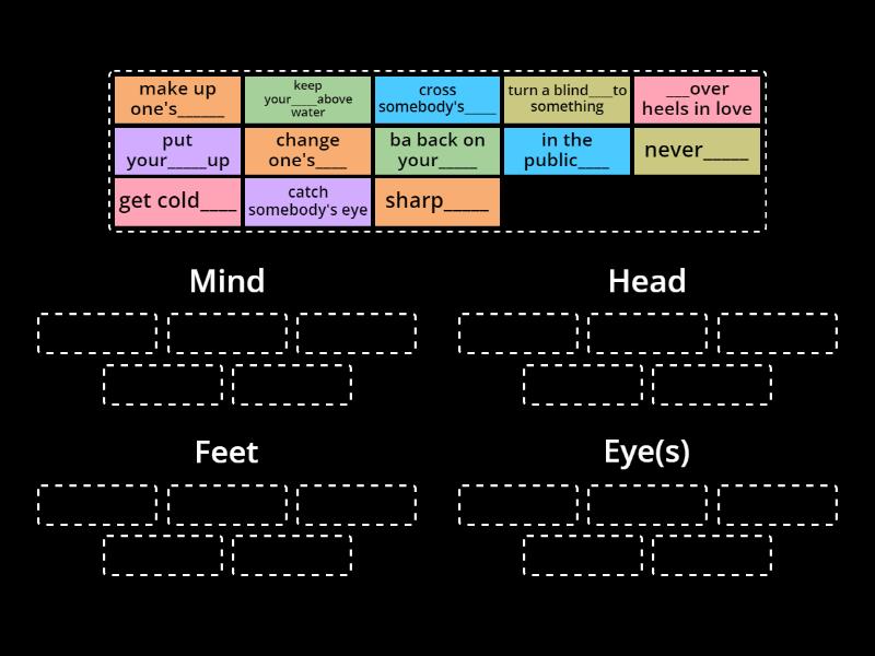 Body and mind idioms - Group sort